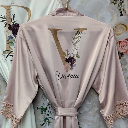 Wine Bridesmaids Robes Wine Wedding Robes Vine Bridal Party | Etsy