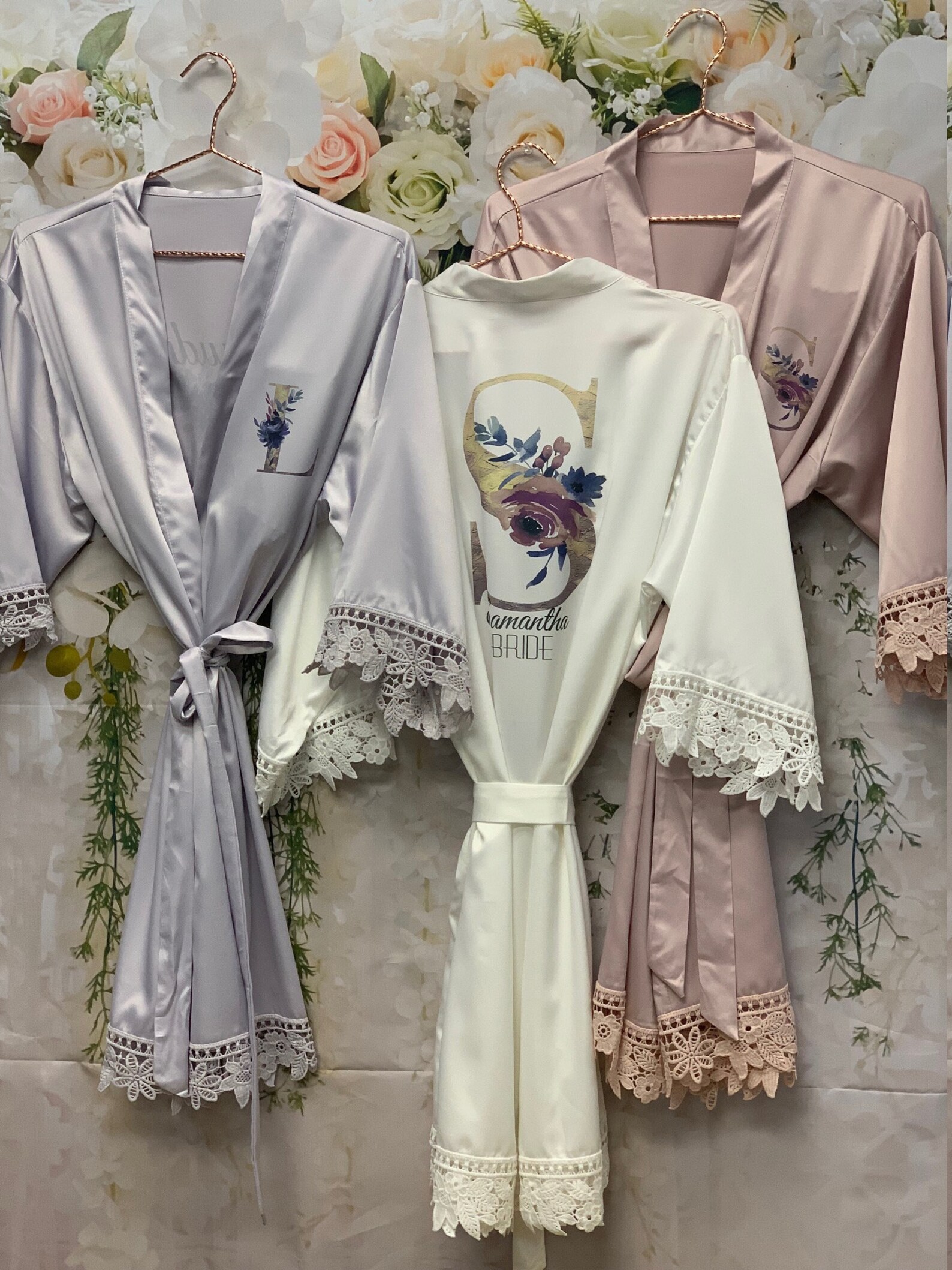 New Design Silk Bridesmaid Robes Bridal Robes Satin Robes | Etsy