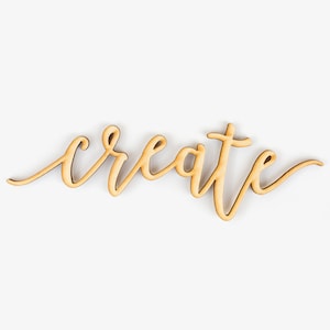 Create Script Wood Sign - Wood Sign Art, Wooden Sign, Laser Cut Wood ...