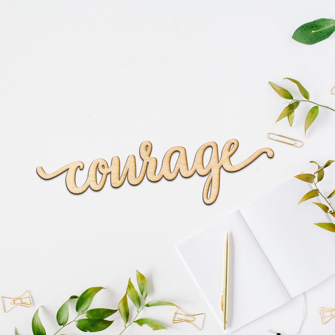 Courage Charlie Script Wood Sign - Wood Sign Art, Wooden Sign, Laser Cut Wood, Wood Decor, Art ...