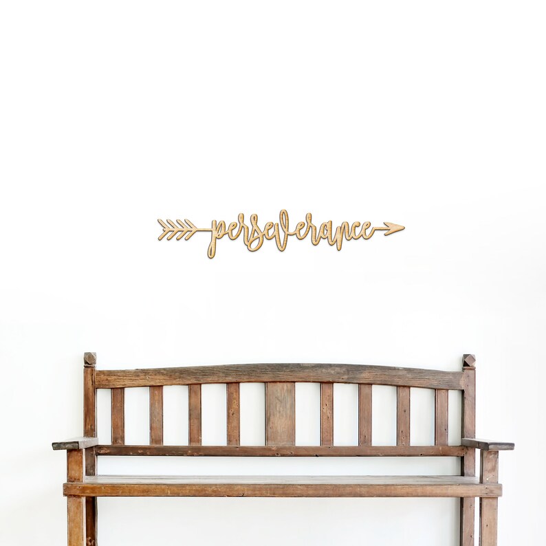 Perseverance Arrow Wood Sign - Wood Sign Art, Wooden Sign, Laser Cut ...