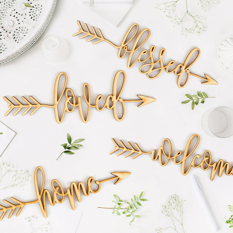 Custom Word Arrow Wood Sign - Personalized Wooden Sign, Custom Wood ...