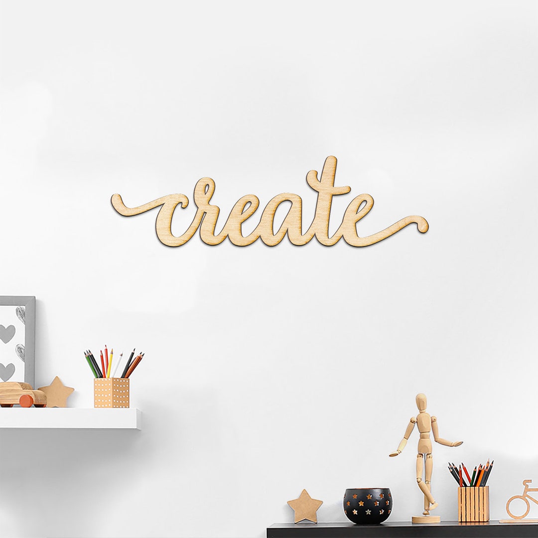 Create Charlie Script Wood Sign - Wood Sign Art, Wooden Sign, Laser Cut ...