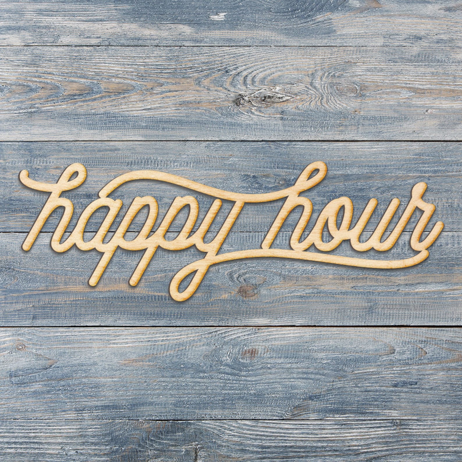Happy Hour Wood Sign Wood Sign Art Cheers Sign Laser Cut | Etsy