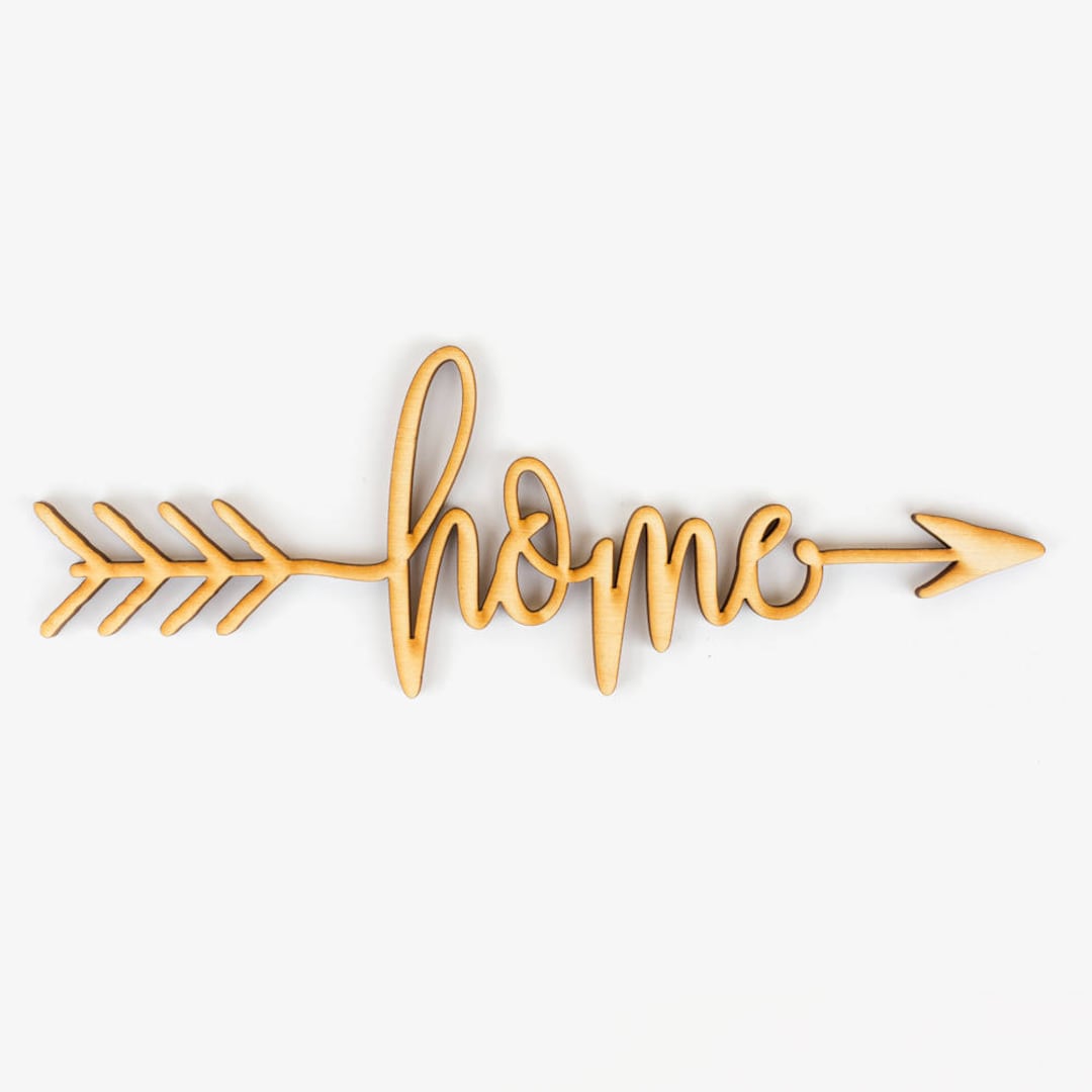 Home Arrow Wood Sign - Wood Sign Art, Wooden Sign, Laser Cut Wood, Wood ...