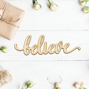 Believe Charlie Script Wood Sign - Wood Sign Art, Wooden Sign, Laser ...