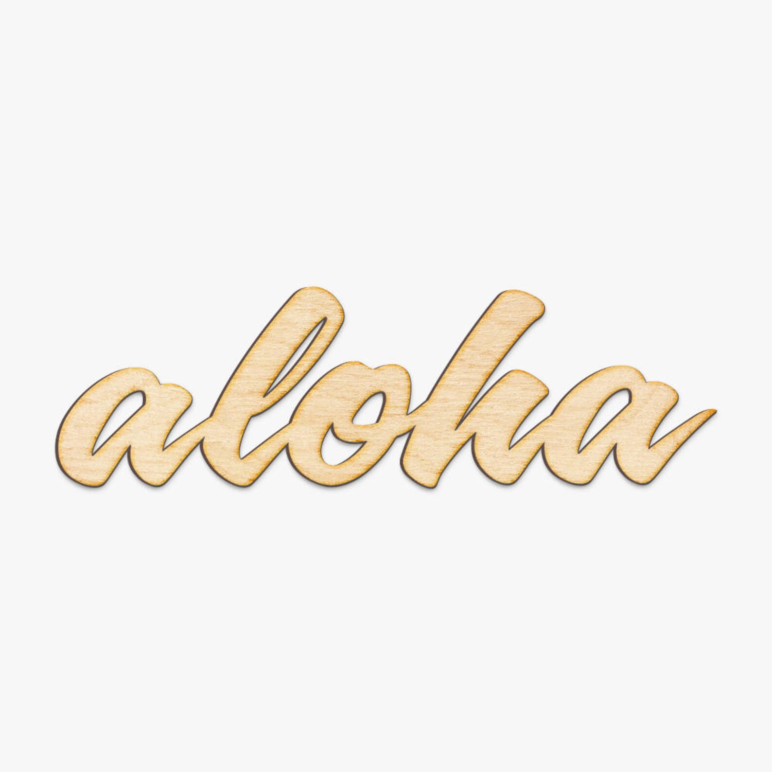 Script Aloha Wood Sign-wood Sign Art Laser Cut Wood Sign | Etsy