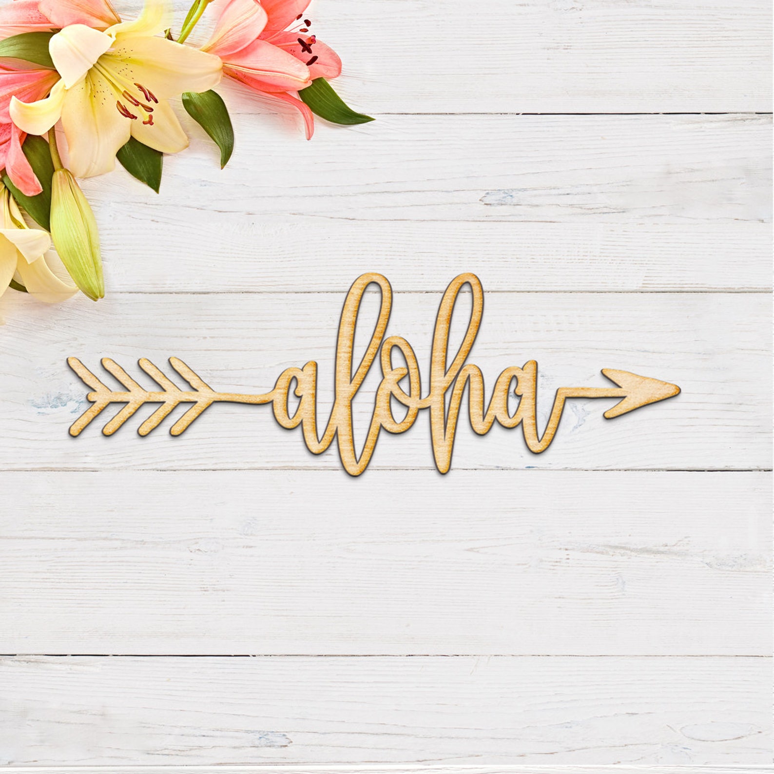 Aloha Arrow Wood Sign - Wood Sign Art, Wooden Sign, Wood Decor, Art ...