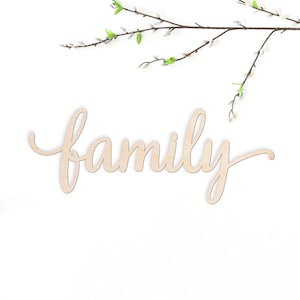 Family Script Word Wood Sign-wood Sign Art, Gallery Wall, Family Wood ...