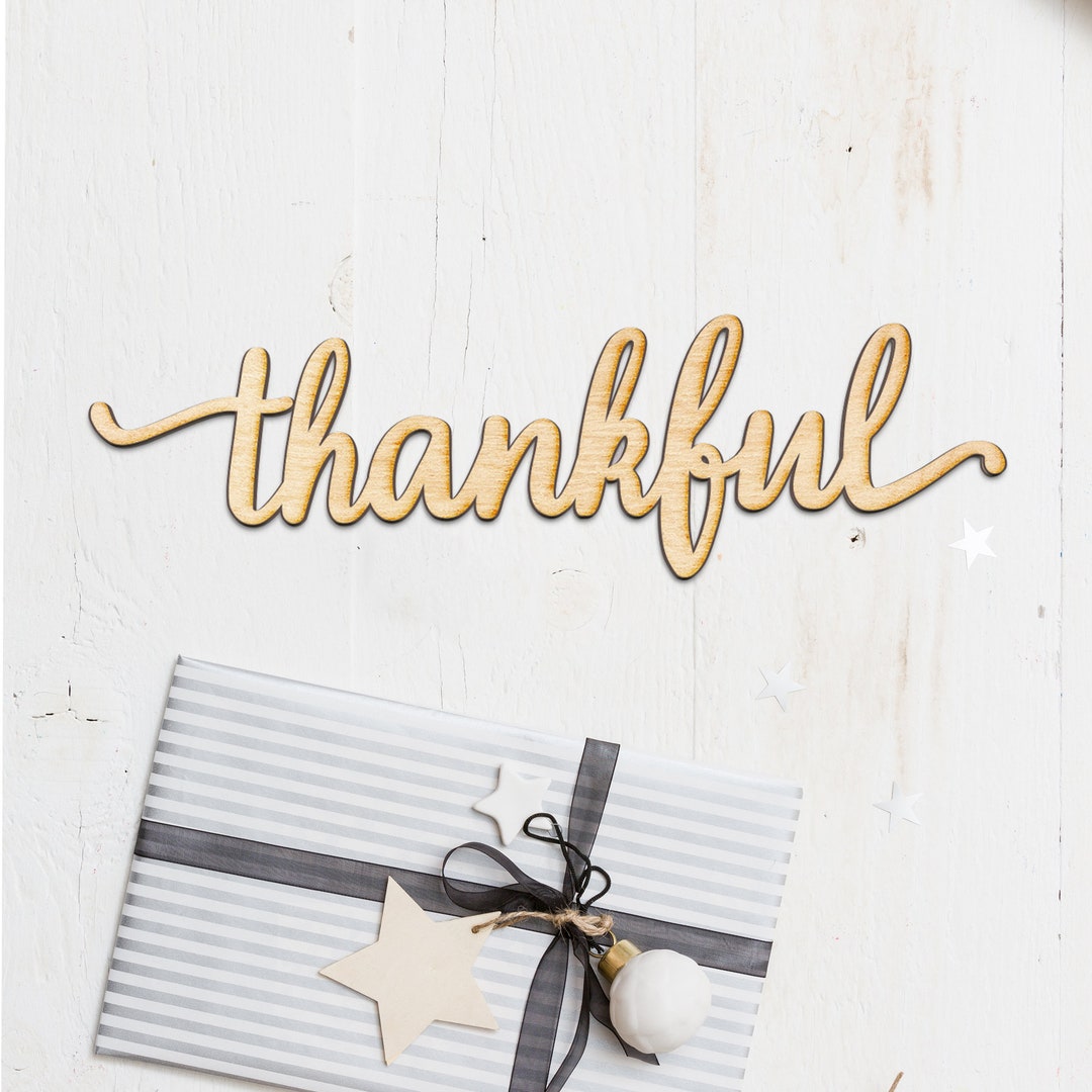 Thankful Charlie Script Wood Sign - Wood Sign Art, Wooden Sign, Laser ...