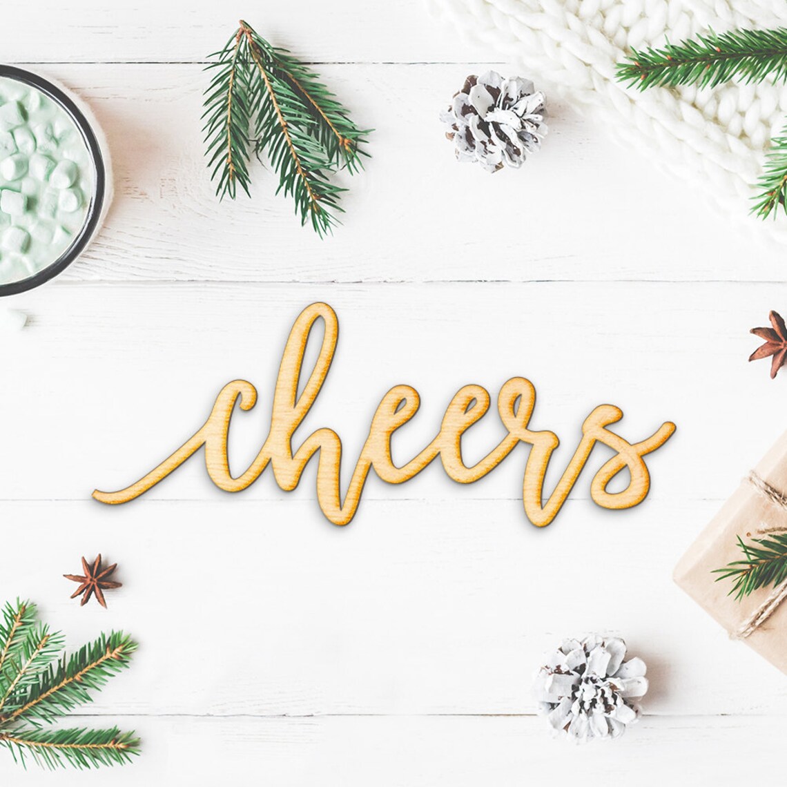 Pen Script Cheers Wood Sign Wooden Cheers Script Cheers - Etsy