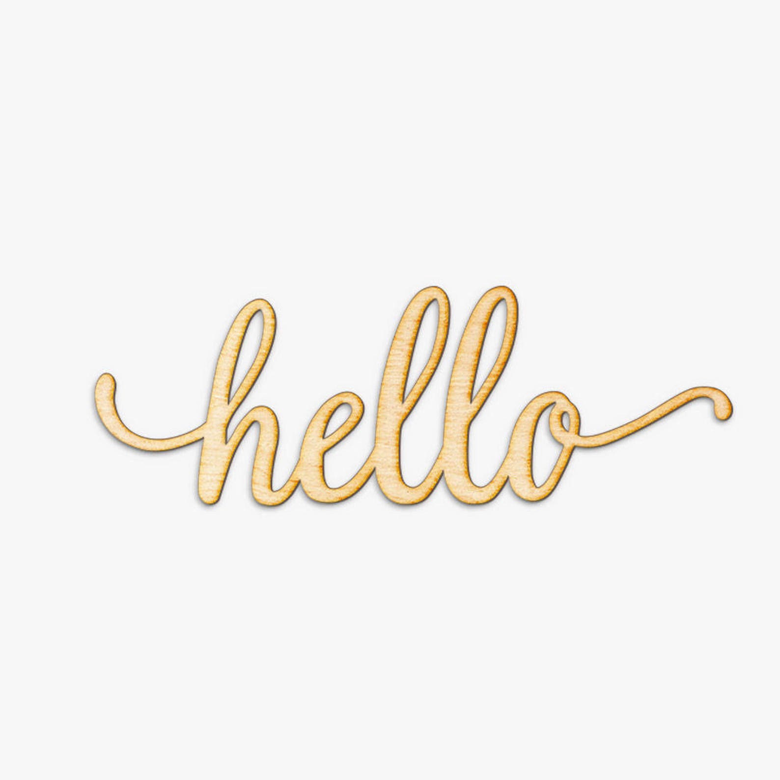 Hello Script Wood Sign Wood Sign Art Wooden Hello Hello | Etsy