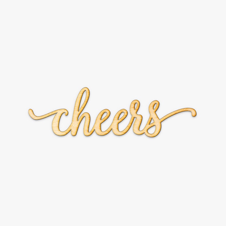 Script Cheers Wood Sign-wood Sign Art, Wooden Cheers, Cheers Sign ...