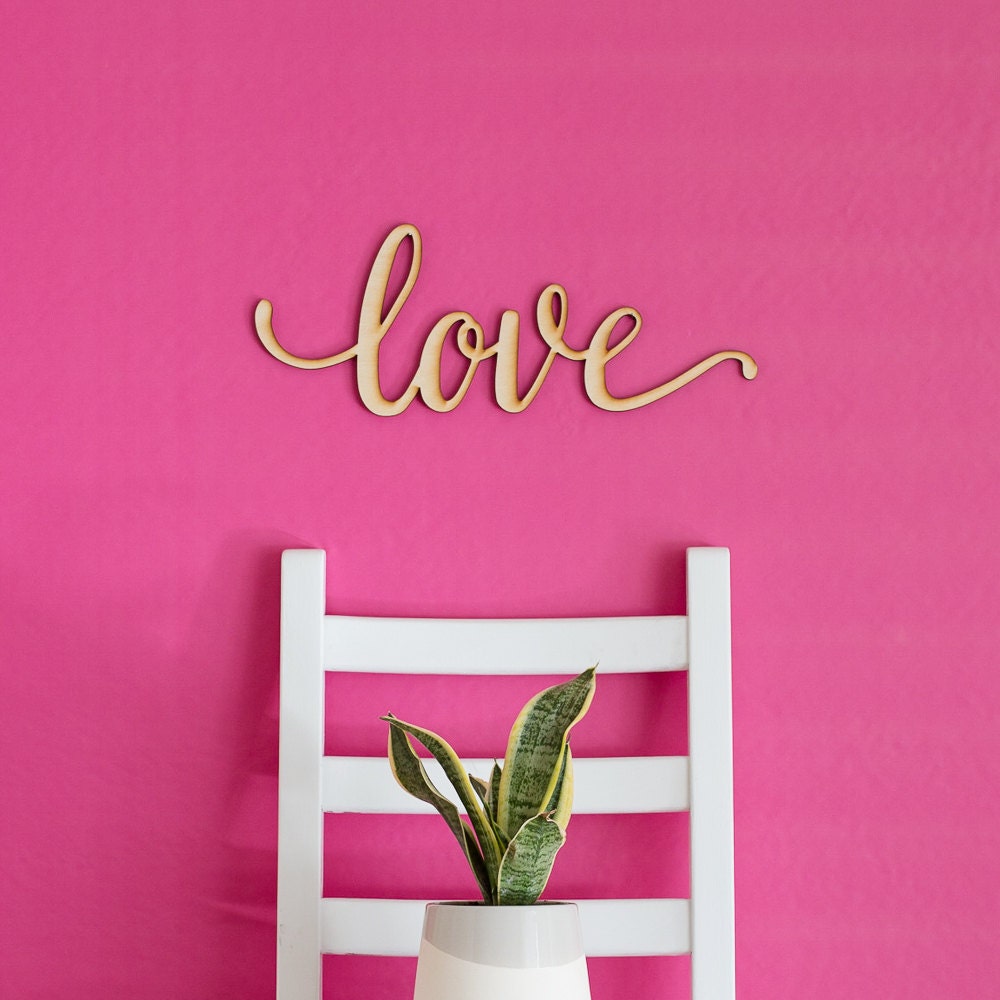 Script Love Wood Sign Wood Sign Art Wooden Love Wood Love - Etsy