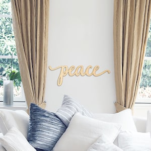 Peace Script Word Wood Sign-wood Sign Art, Wood Peace, Peace Wood Sign ...
