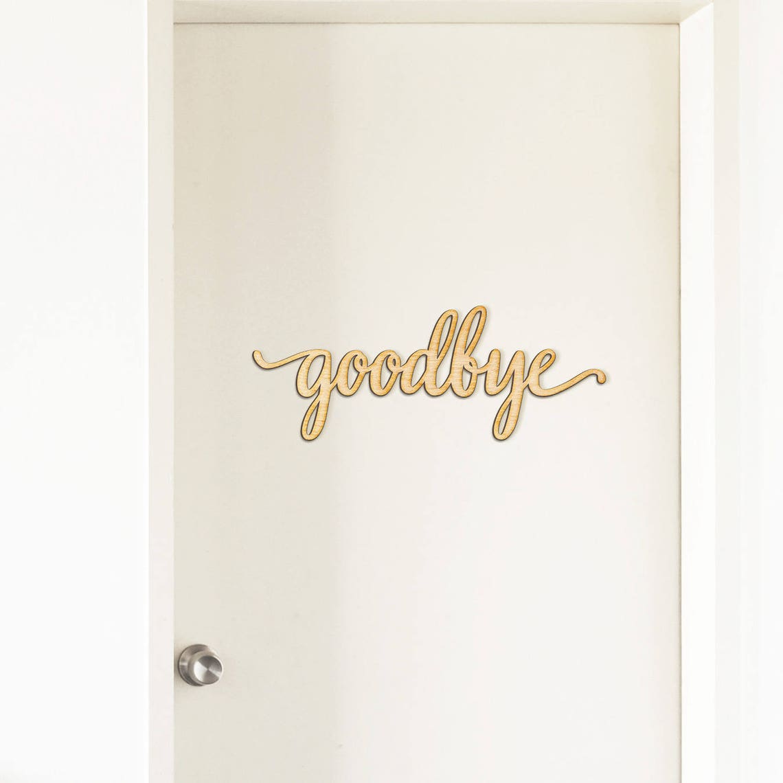 Script Goodbye Wood Sign Wood Sign Art Wooden Goodbye Wood | Etsy