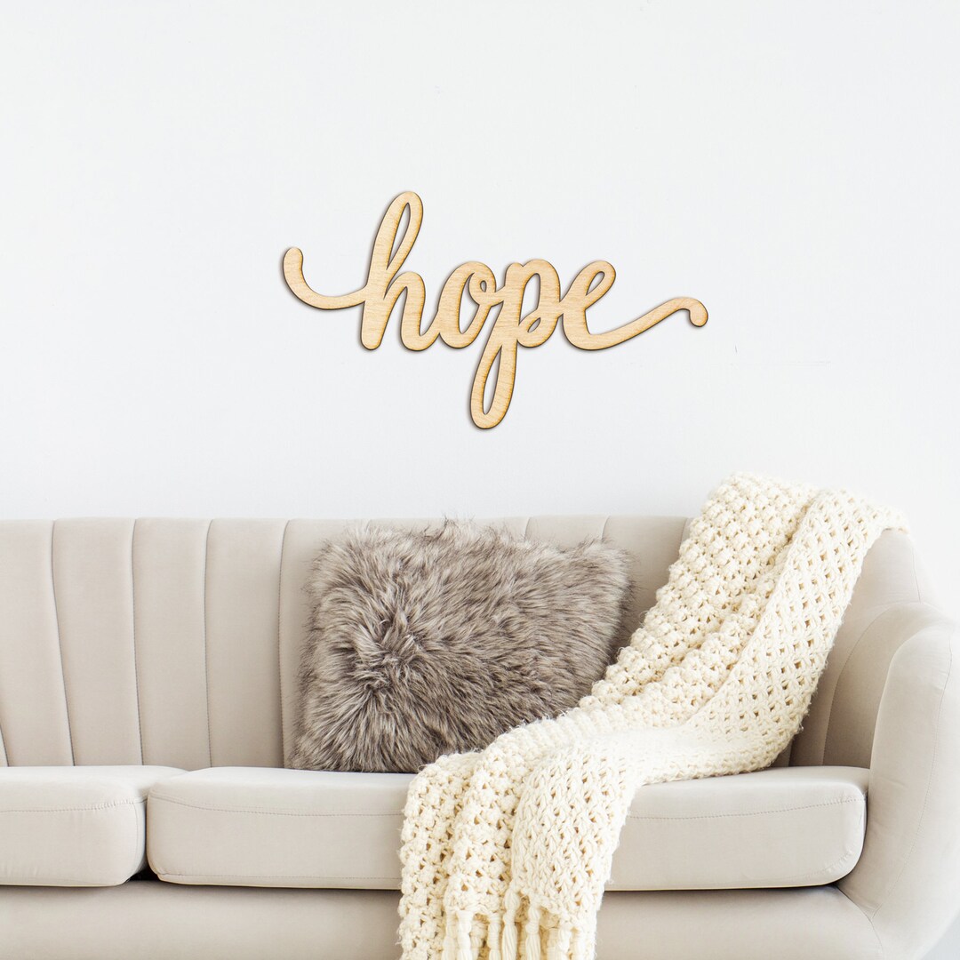 Hope Charlie Script Wood Sign - Wood Sign Art, Wooden Sign, Laser Cut ...