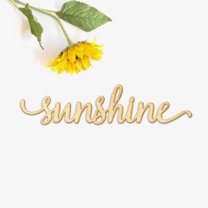 Sunshine Script Word Wood Sign - Wood Sign Art, Wood Sunshine, Sunshine ...