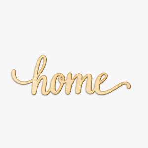 Home Script Word Wood Sign-wood Sign Art, Home Wood Sign, Laser Cut ...