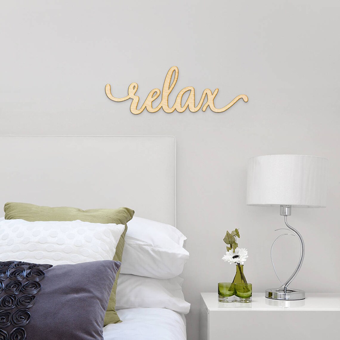 Relax Script Word Wood Sign-Wood Sign Art Wood Relax Relax | Etsy