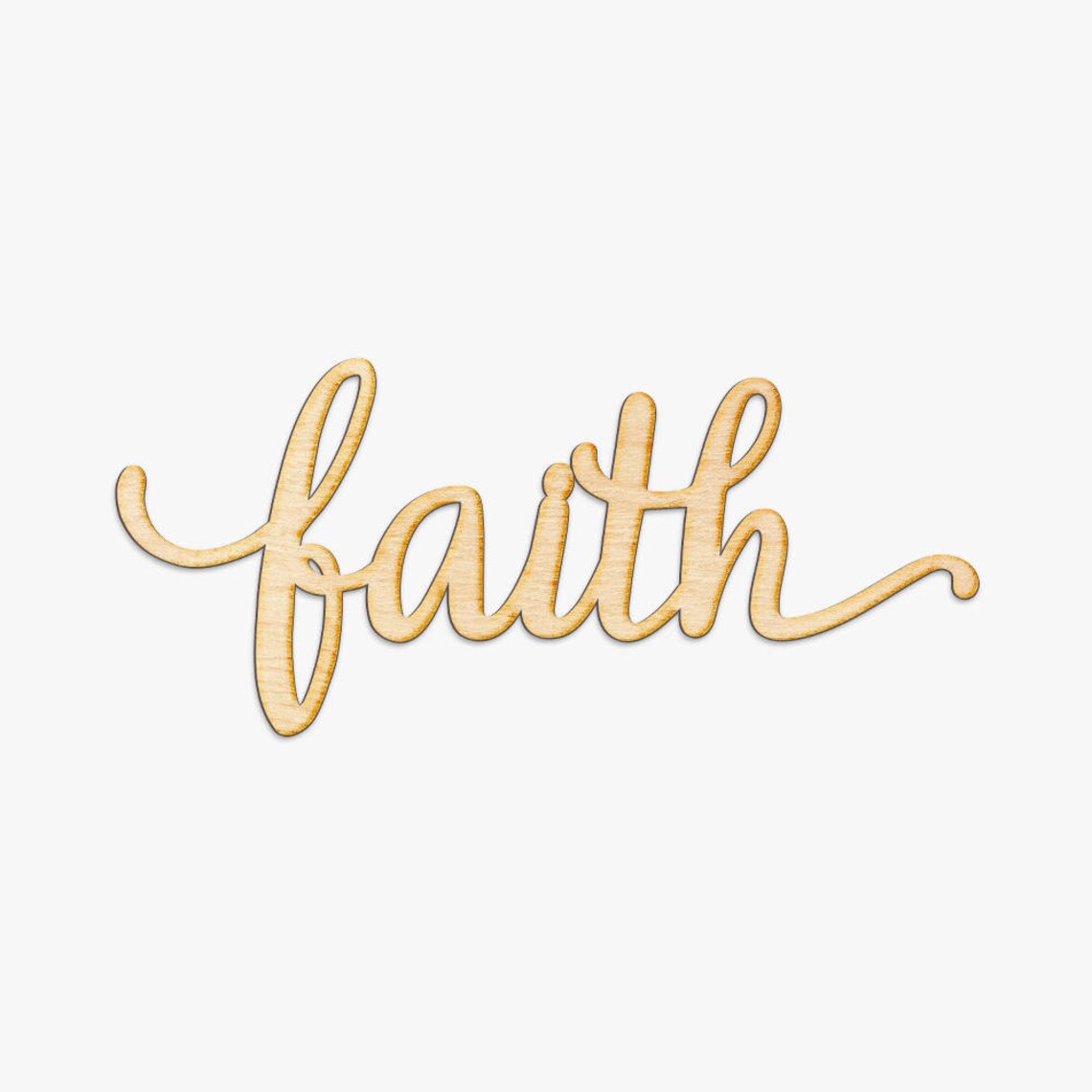 Script Faith Wood Sign -wood Sign Art, Wooden Faith, Faith Sign, Laser ...