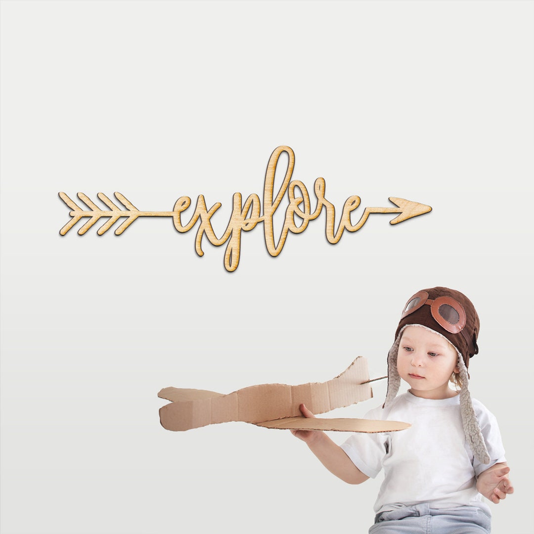 Explore Arrow Wood Sign - Wood Sign Art, Wooden Sign, Laser Cut Wood ...