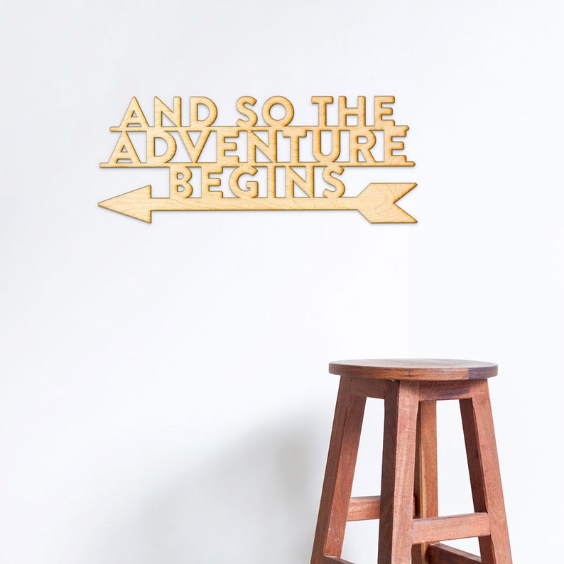 Adventure Begins Wood Sign - Adventure Begins, Laser Cut Wood Sign ...