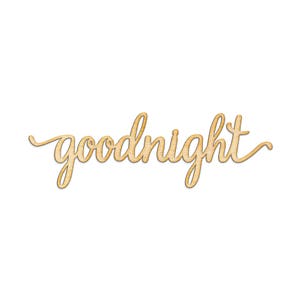 Goodnight Script Word Wood Sign-wood Sign Art, Wood Goodnight ...