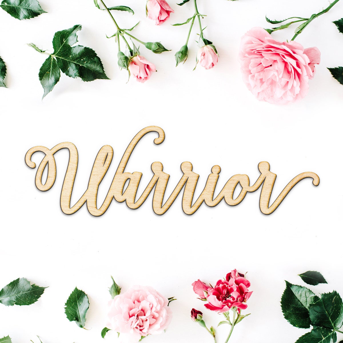 Warrior Script Wood Sign - Wood Sign Art, Wooden Warrior, Laser Cut ...