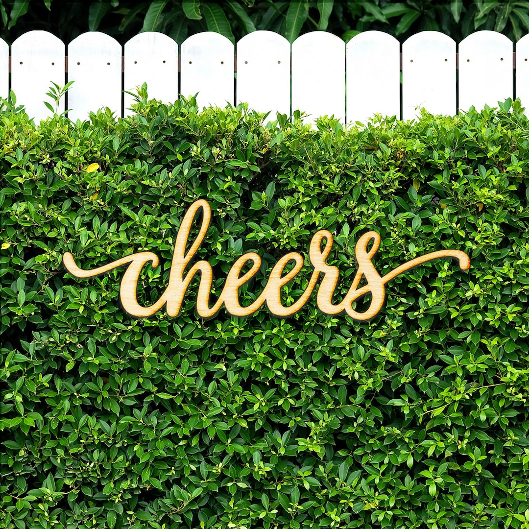 Script Cheers Wood Sign-wood Sign Art, Wooden Cheers, Cheers Sign ...