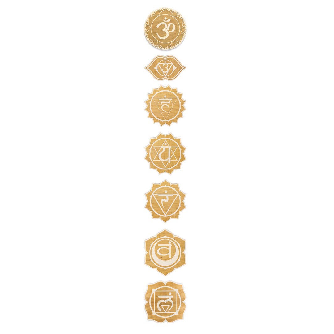 Chakra Set Engraved Wood Signs - Spiritual Wall Art, Wood Art, Chakra ...