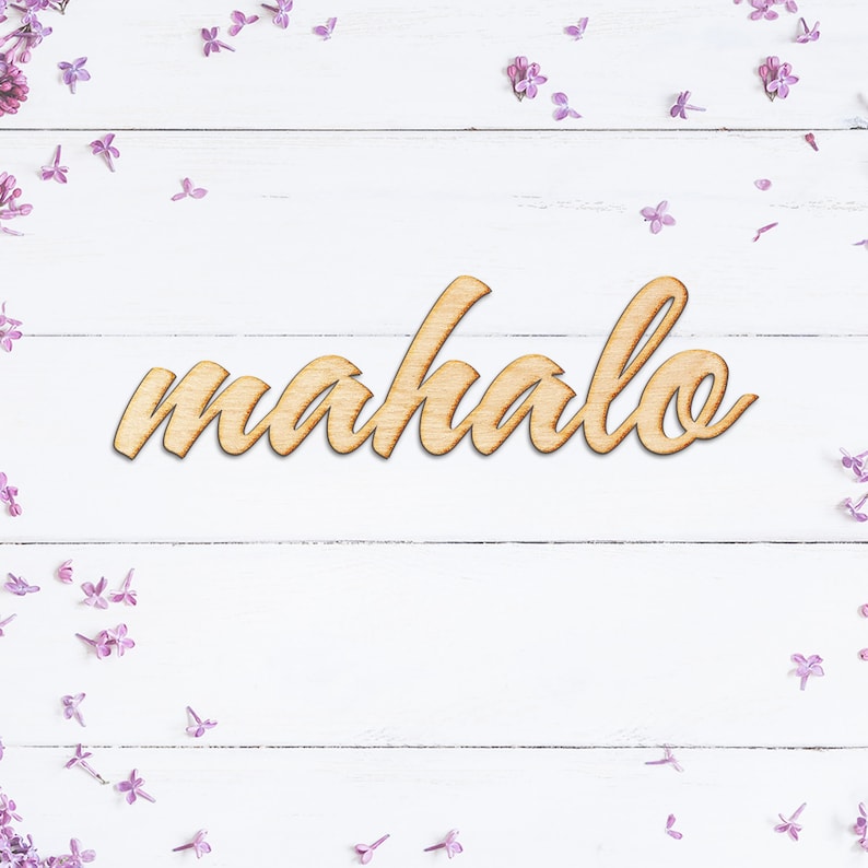 Script Mahalo Wood Sign-wood Sign Art Laser Cut Wood Sign | Etsy