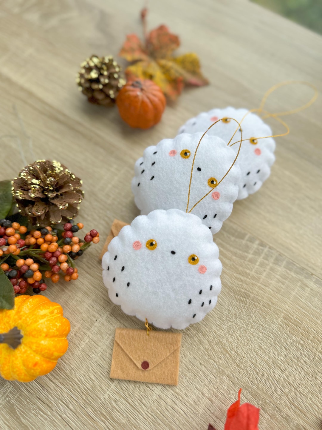 Hedwig Ornaments - Christmas Ornament, Fall Tree, Felt Owl, Handmade ...