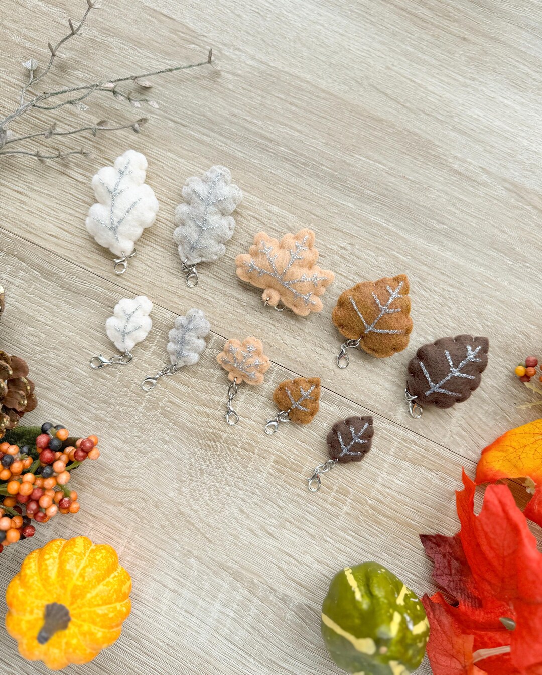 Silver Neutral Autumn Leaf Charms -planner Charms-planner Dangles ...