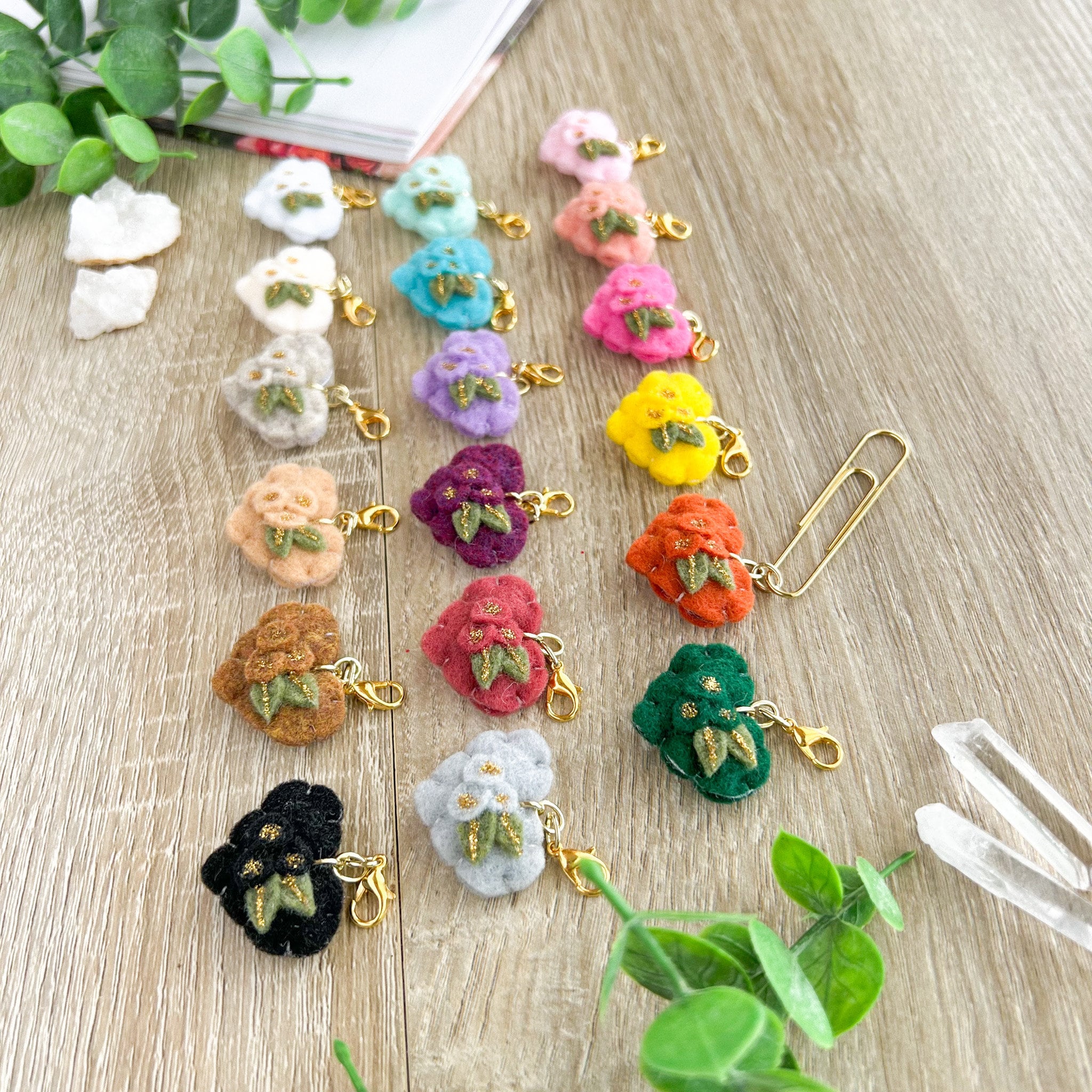 Micro Floral Heart Charms -planner Charms-planner Dangles-planner Clips ...
