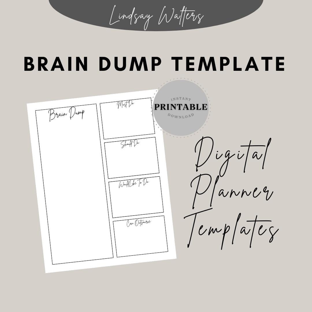 Brain Dump Printable | Planer Printables | Happy Planner Vorlagen ...