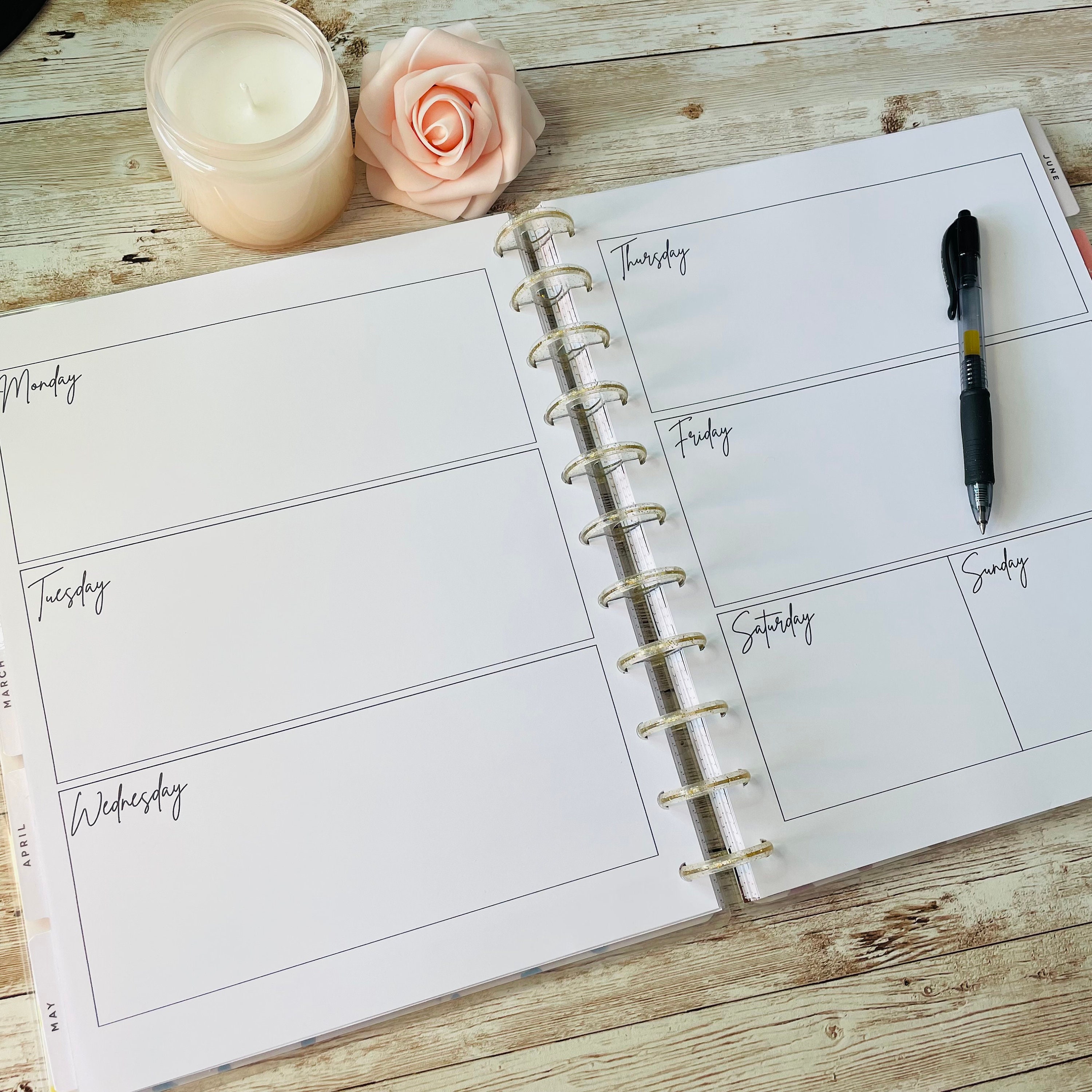 Horizontal Weekly Planner Printable | Planner Printables | 8.5" X 11 ...