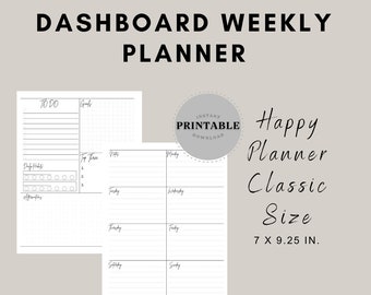 Undated Weekly Planner Printable Quadrant Layout 7 X 9.25 HP Classic ...