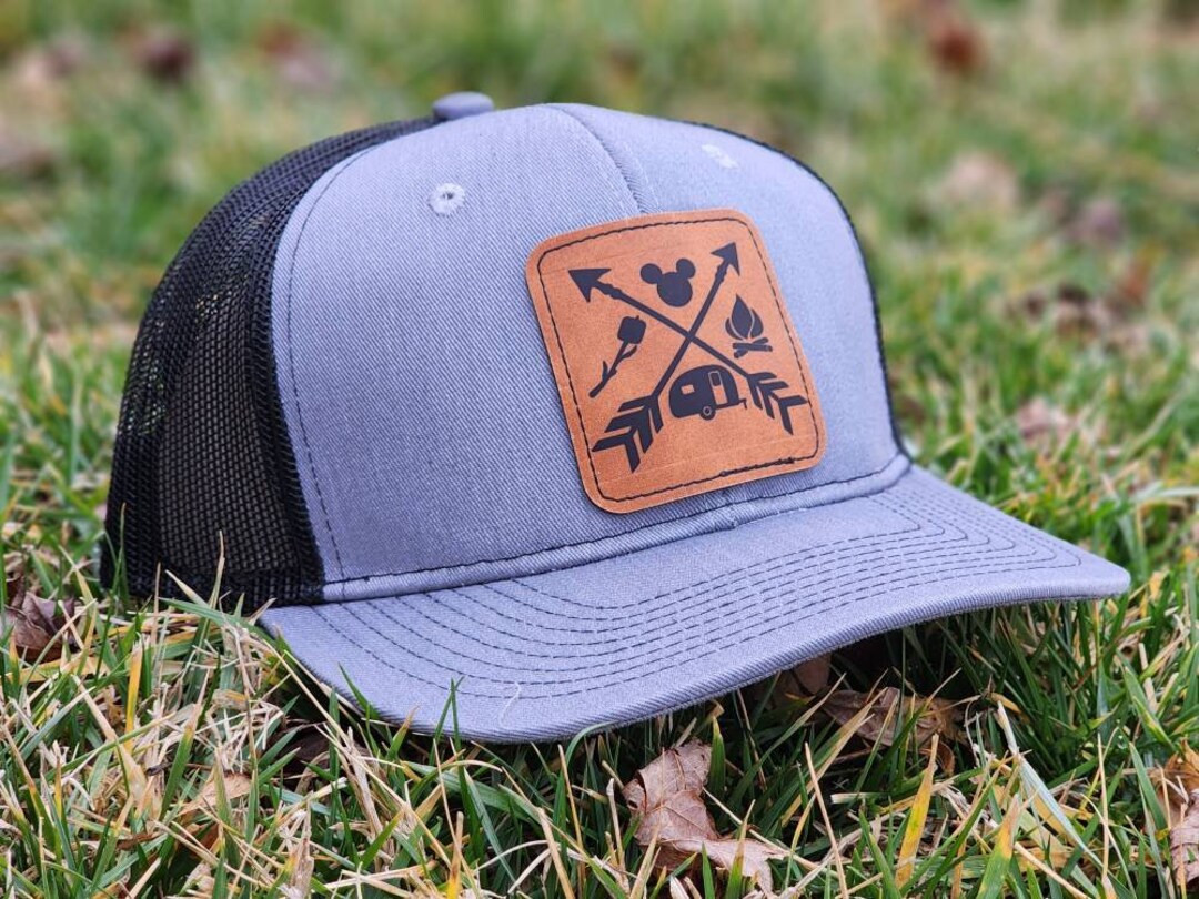 Fort Wilderness Camper Leather Patch Trucker Snap Back Hat - Etsy