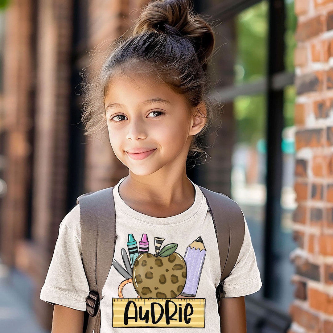 Leopard Apple Back to School Custom Tee - Etsy