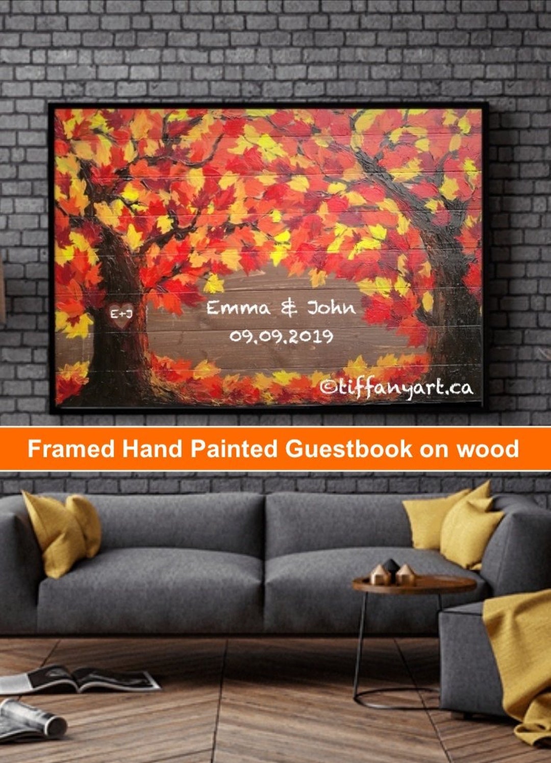 Fall Wedding Guest Book, Wedding Guest Book, Personalized Wedding ...