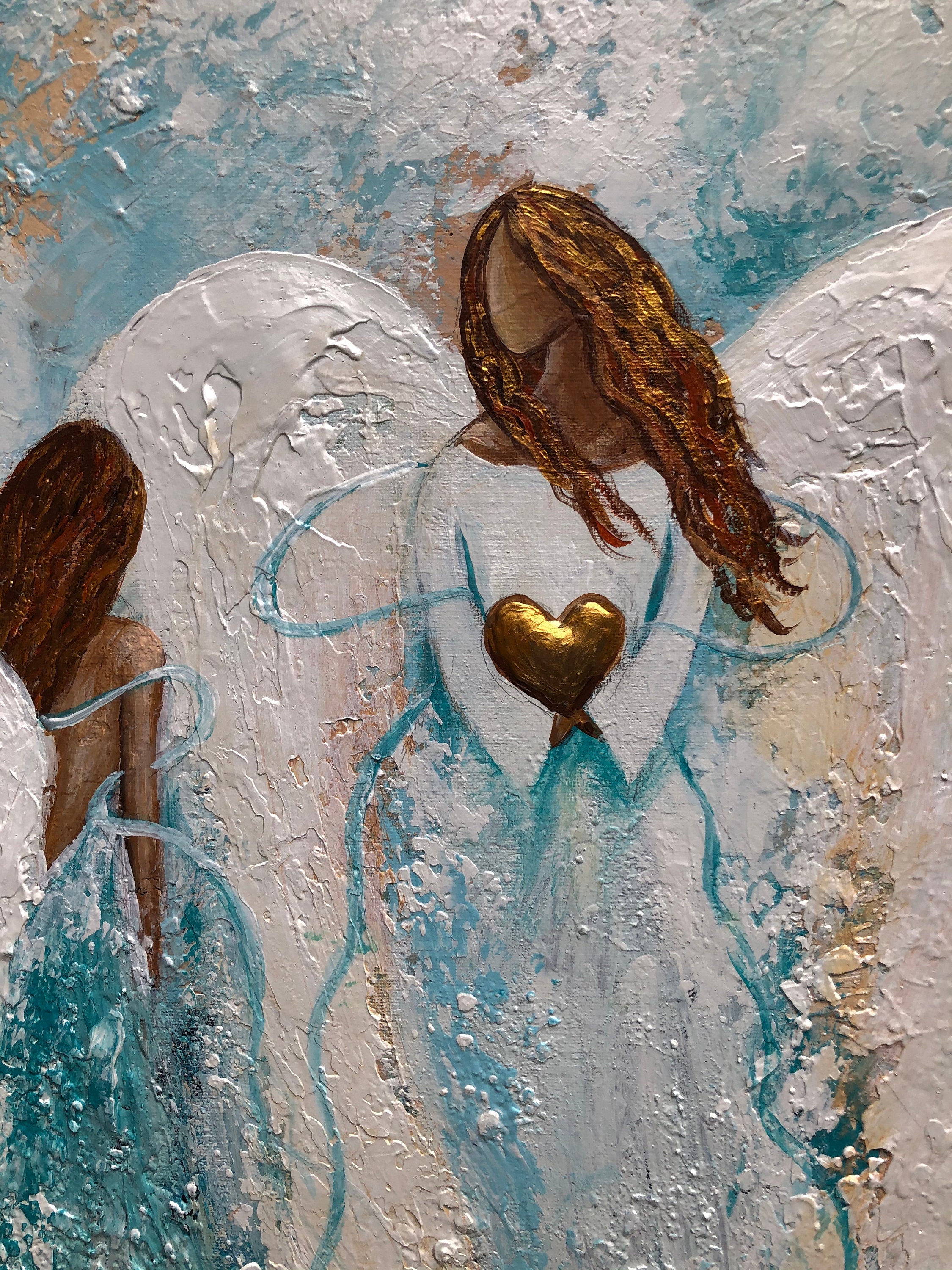 Original Angel Painting Angel Painting on Canvas Guardian - Etsy