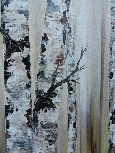 Birch tree painting birch tree art birch tree original | Etsy