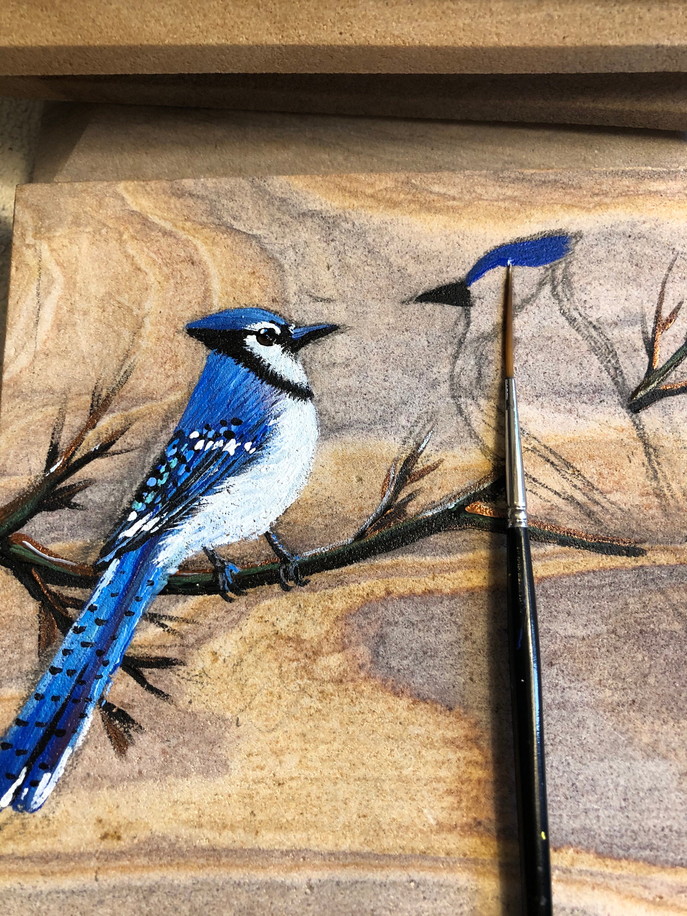 Blue Jay Memorial Stone Remembrance Stone Sympathy Gift in - Etsy Canada