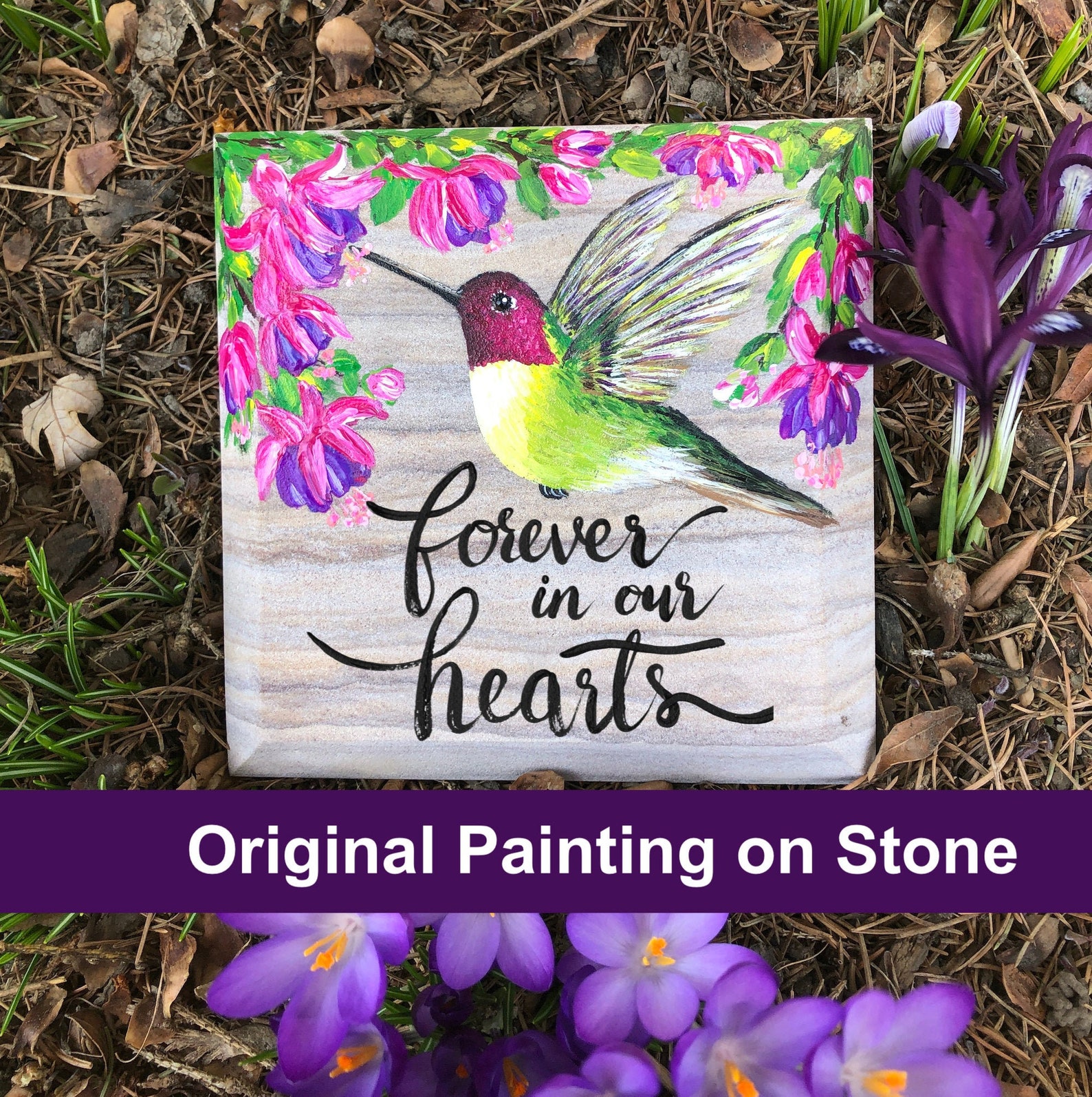 Hummingbird Memorial Stone Remembrance Stone Memorial Garden - Etsy
