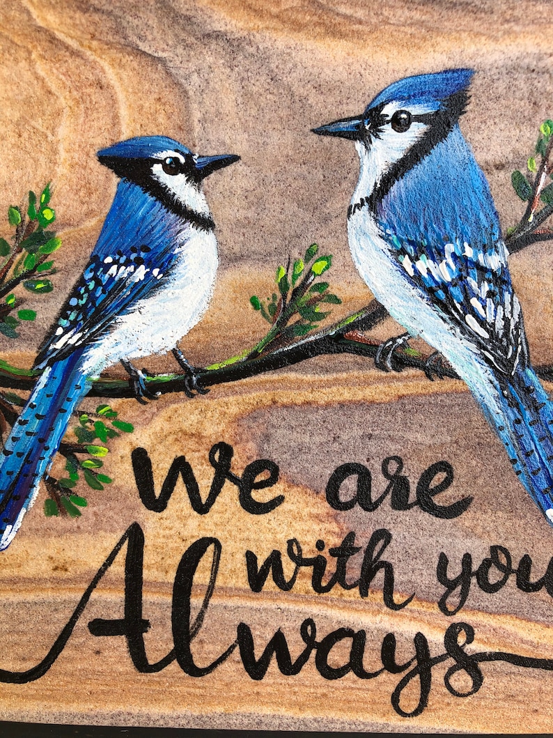 Blue Jay Memorial Stone Remembrance Stone Sympathy Gift in - Etsy
