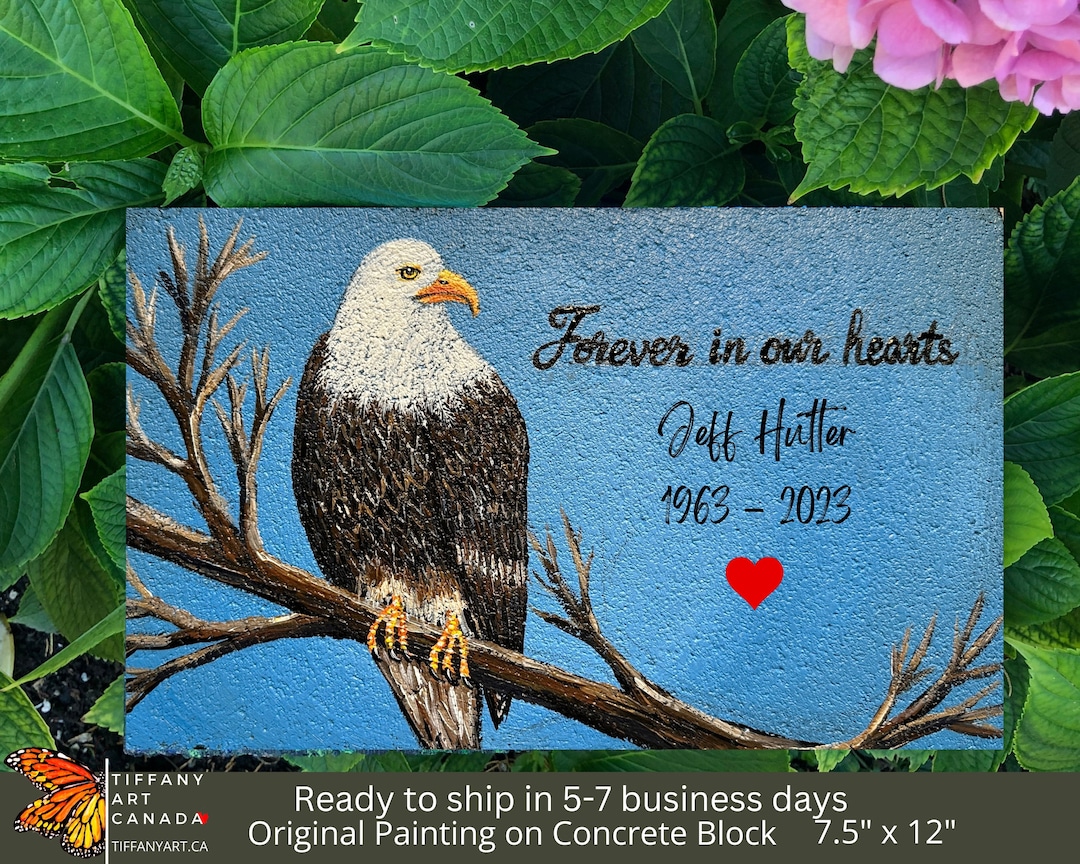Bald Eagle Memorial Stone Remembrance Stone Memorial Garden - Etsy