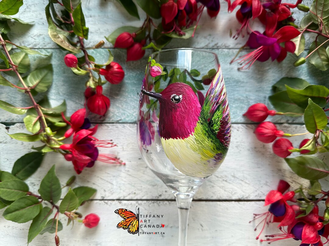 Hand Painted Hummingbird Wine Glass: Personalized Bird Lover Gift - Etsy