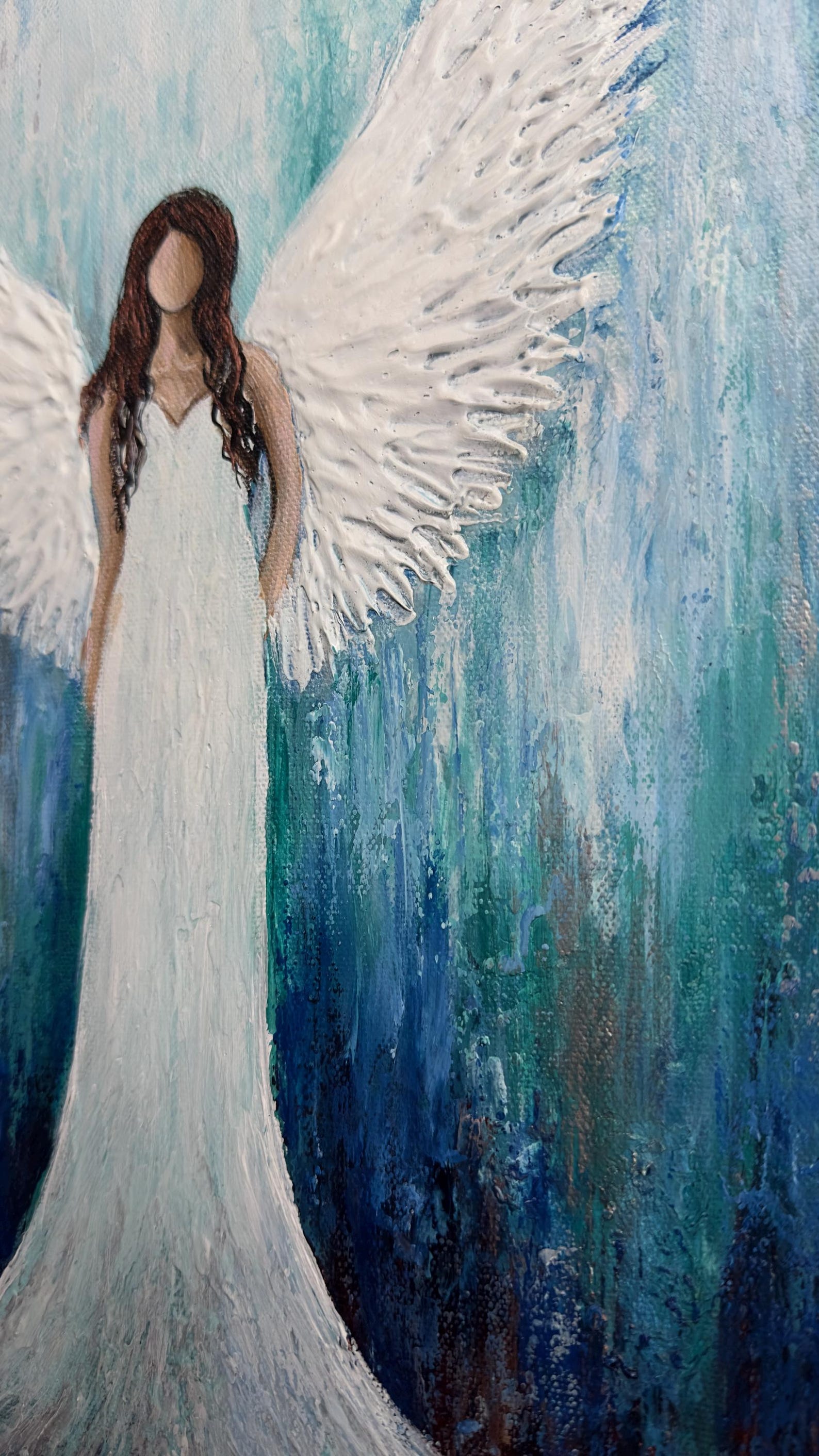 Original Angel Painting on Canvas: Textured Impasto Artwork - Etsy