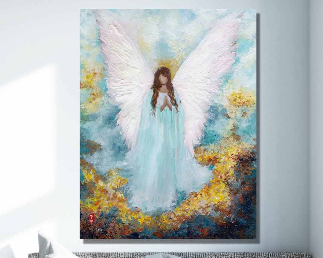 Original Angel Painting on Canvas: Abstract Impasto Angel Wings Art - Etsy